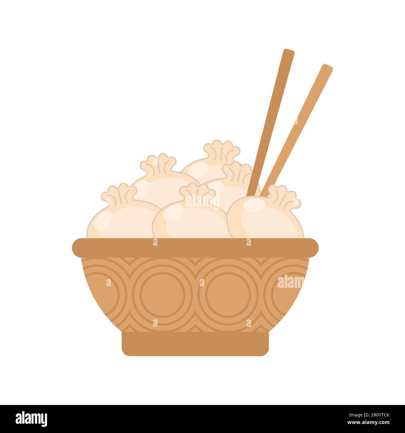 Chinese dumpling in bowl. Vector illustration Stock Vector Image & Art ...