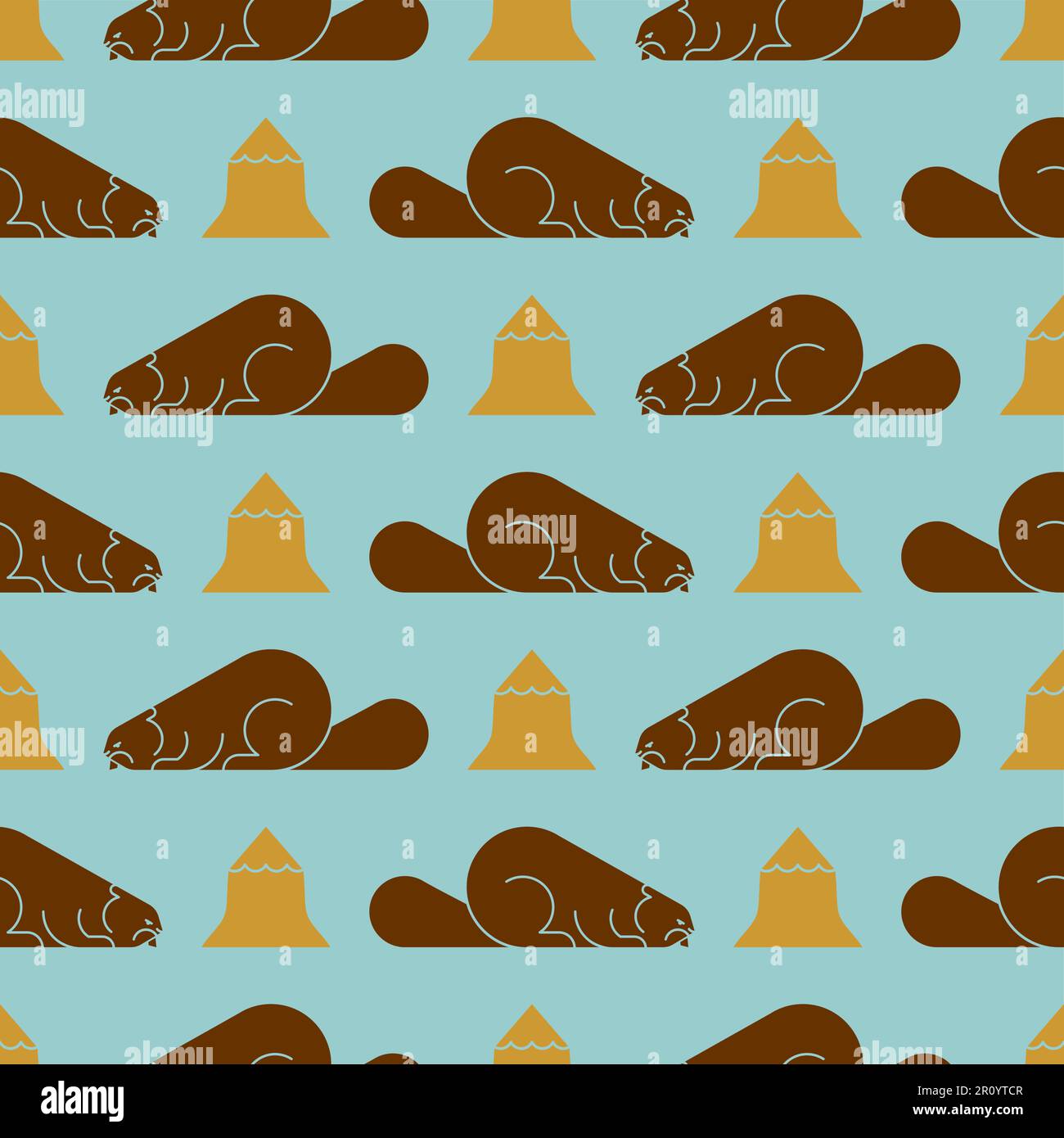 Beaver pattern seamless. Animal background. Baby fabric texture Stock ...