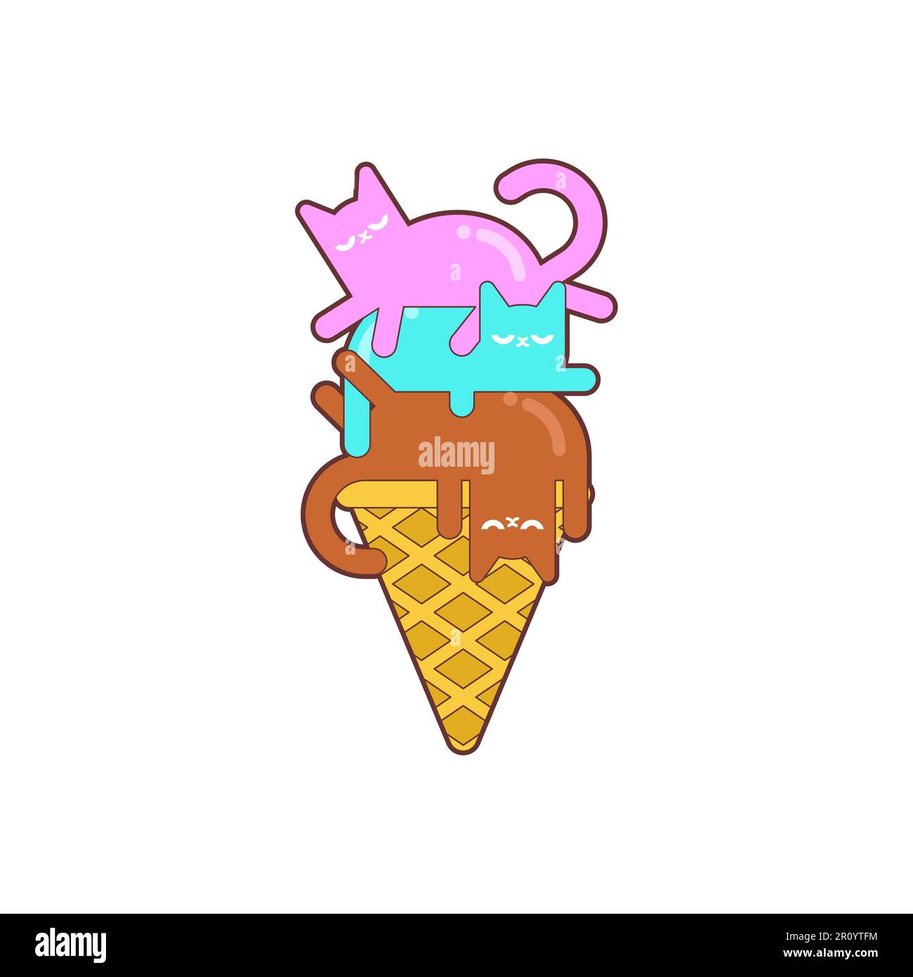 Ice cream cat isolated. Eskimo pet. Vector illustration Stock Vector ...