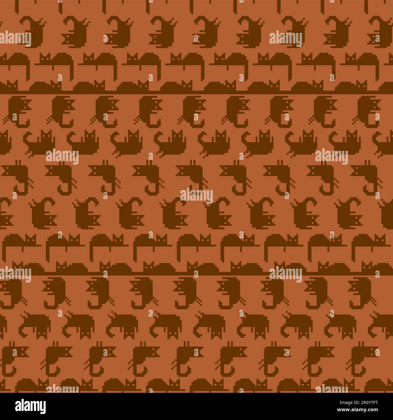 Cat pixel art pattern seamless. 8 bit pat background. pixelated Baby ...