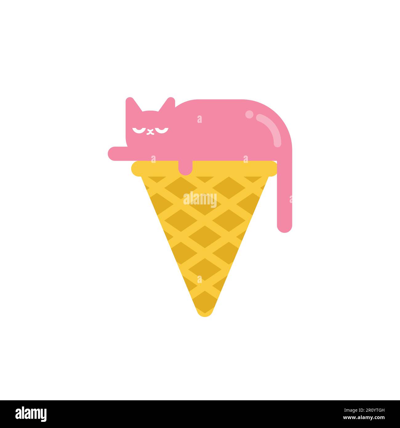 Ice cream cat isolated. Eskimo pet. Vector illustration Stock Vector ...