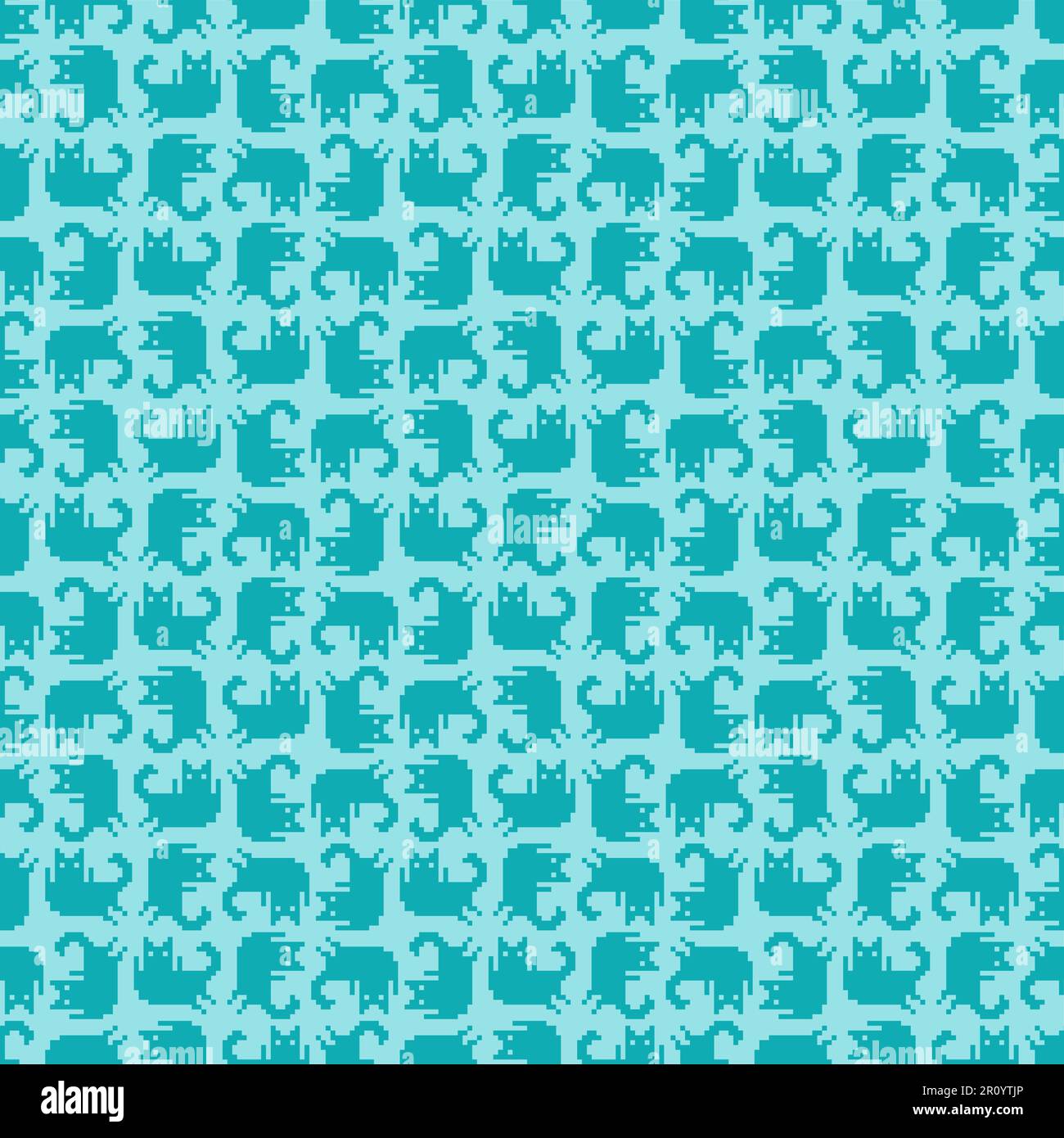Cat pixel art pattern seamless. 8 bit pat background. pixelated Baby ...