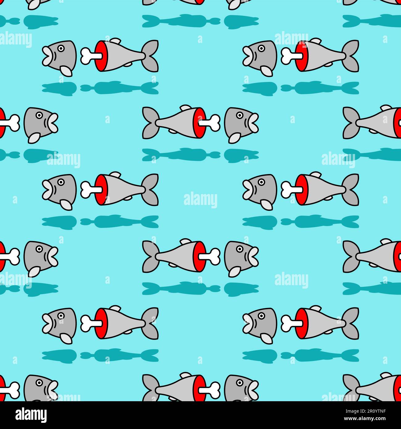 Seamless pattern salmon steak Stock Vector Images - Alamy