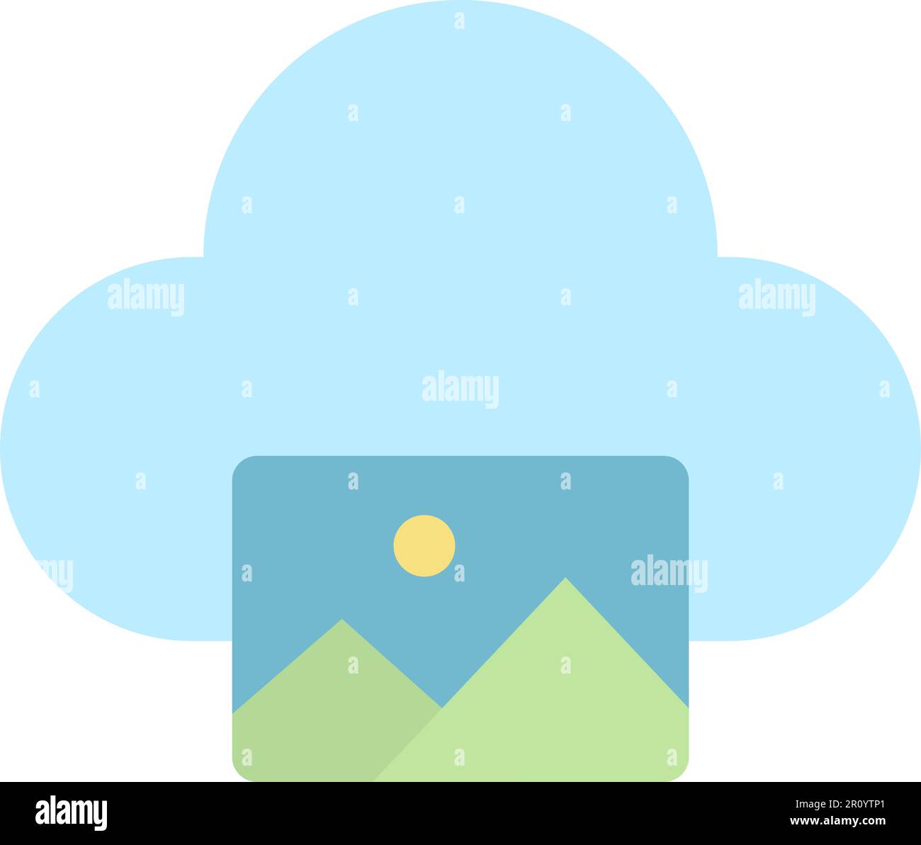 Images on Cloud icon vector image. Suitable for mobile apps, web apps ...