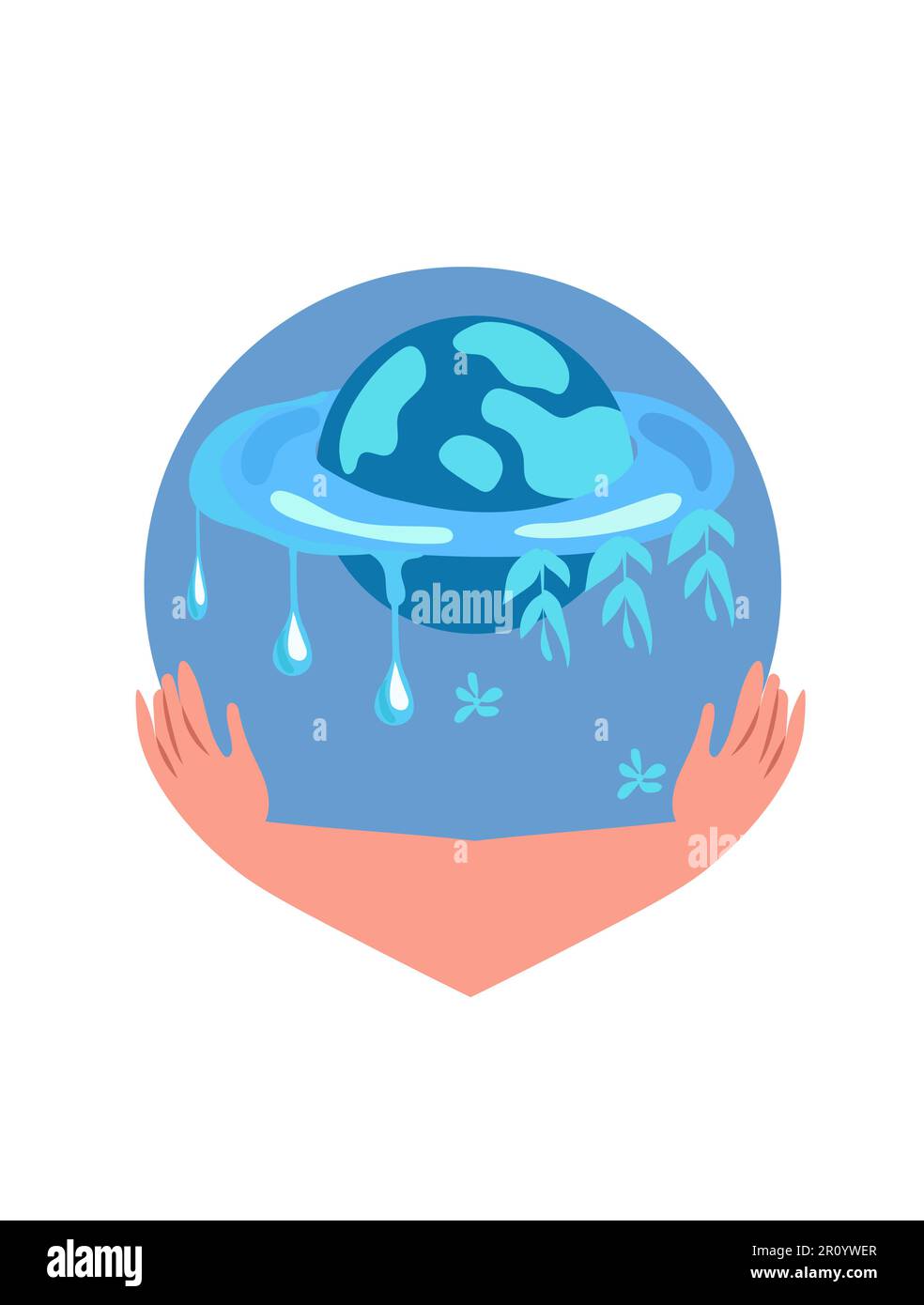 Hands cradling the globe, embodying the essence of environmental stewardship.Concept signifying ...