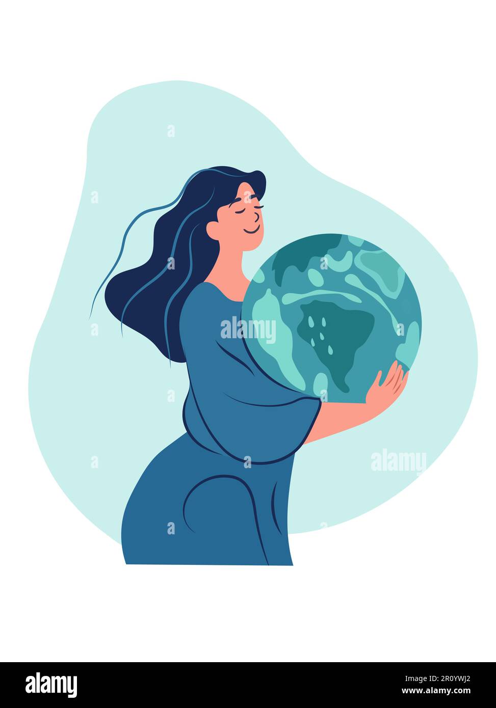 Our home planet symbolized as an eco friendly and sustainable globe in ...