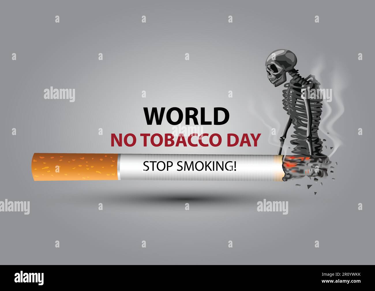 world no tobacco day poster. cigarettes converted skeleton . abstract ...