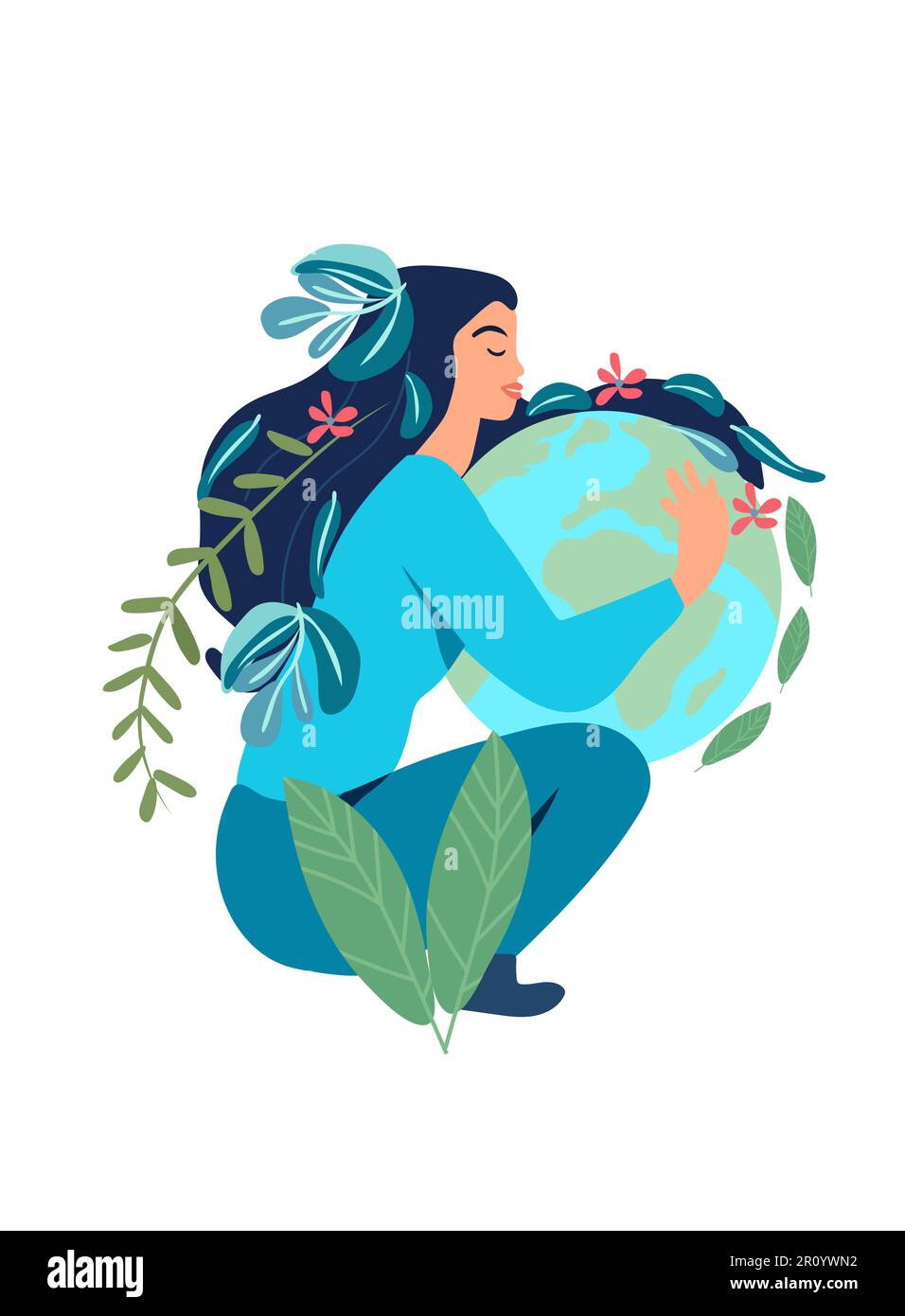 Human hands embracing the Earth with care, embodying the go green ...