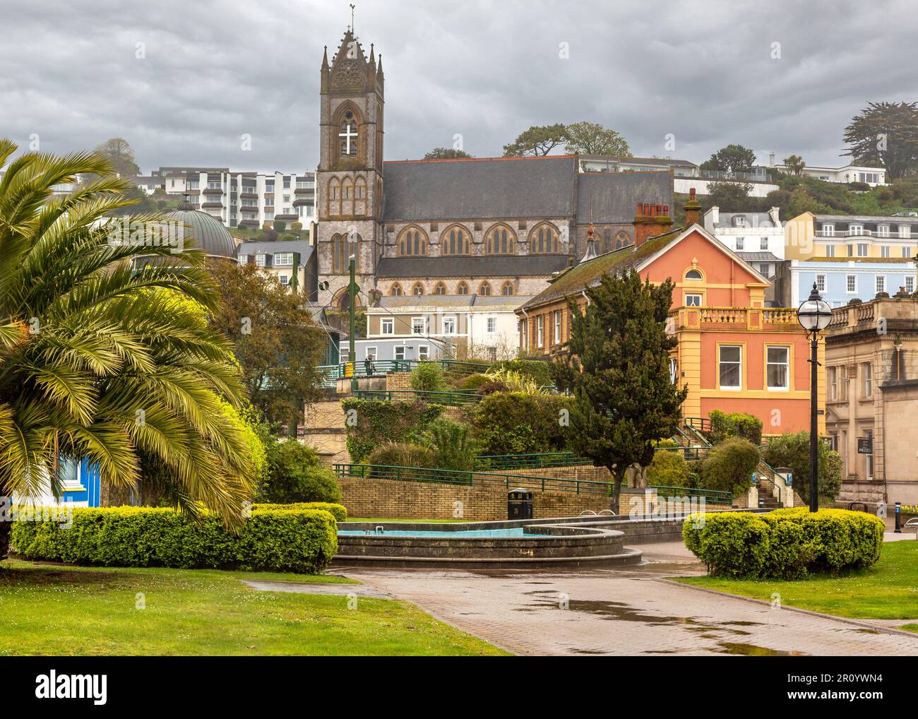 St. John's Church in the distance from Princess Gardens in Torquay ...