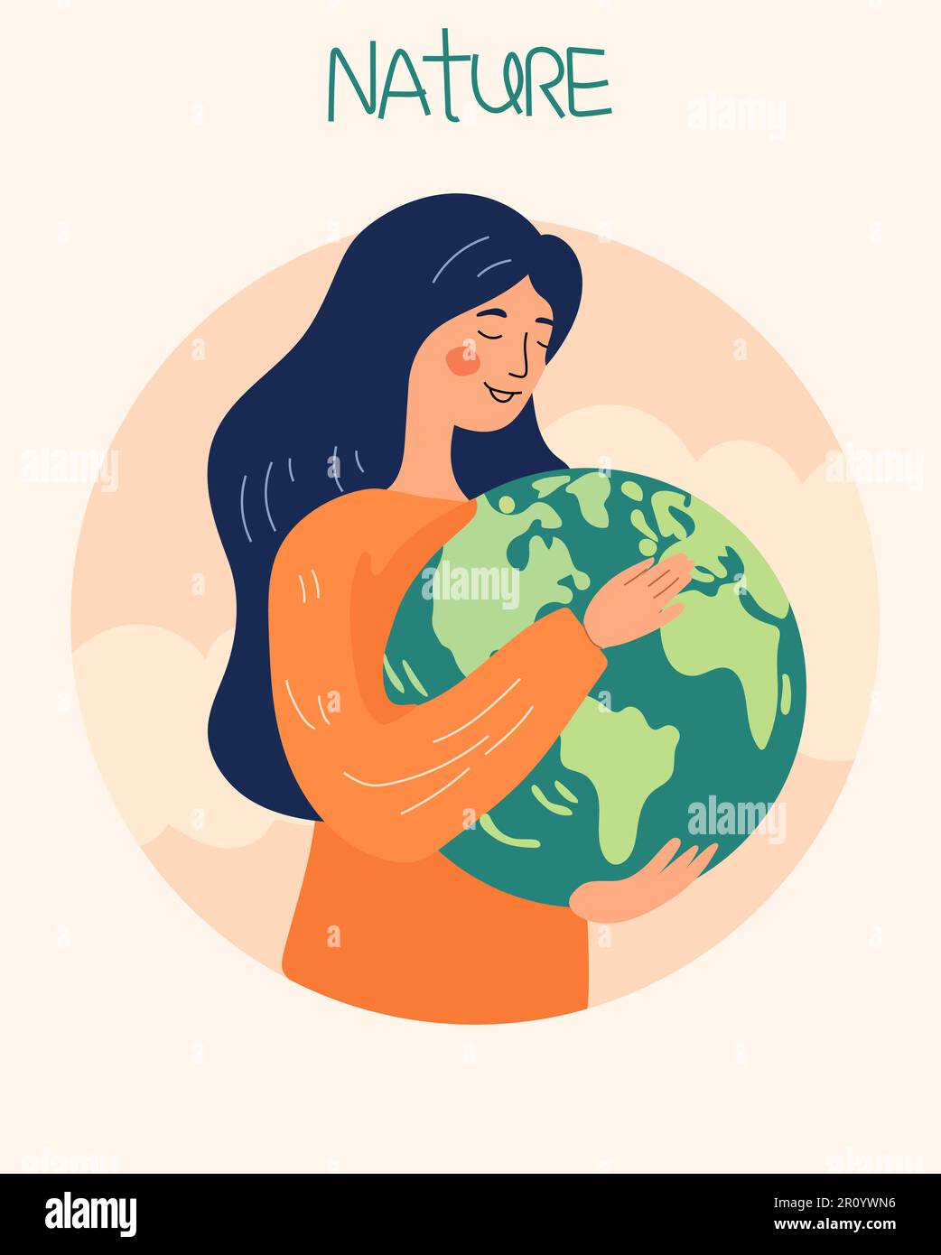 Our home planet symbolized as an eco friendly and sustainable globe in ...