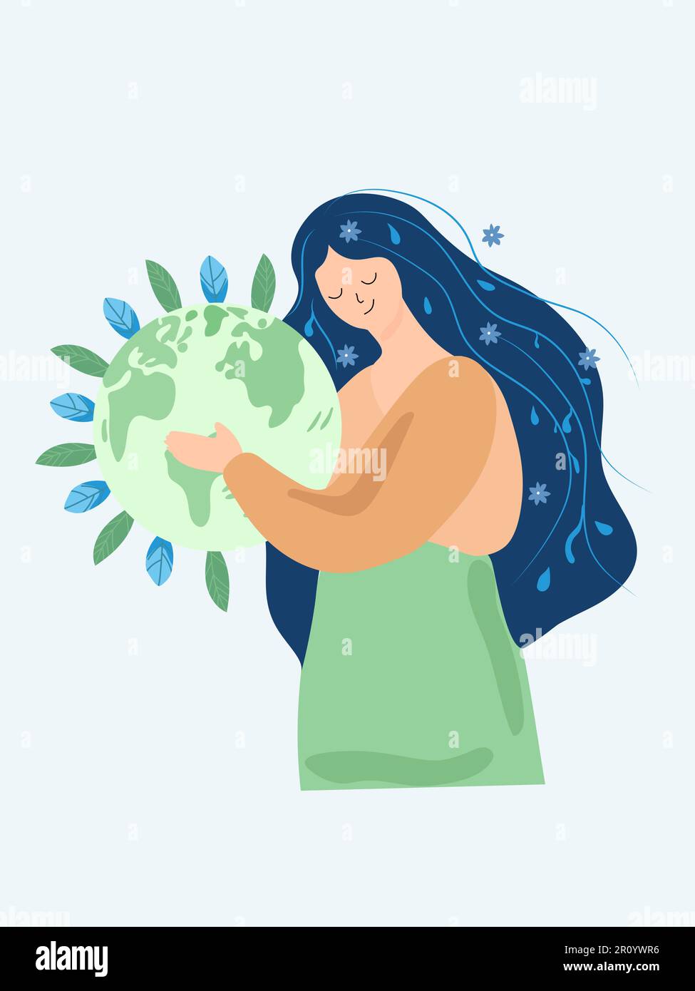 Our home planet symbolized as an eco friendly and sustainable globe in ...