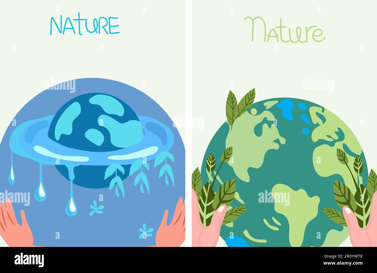 Hands cradling the globe, embodying the essence of environmental ...