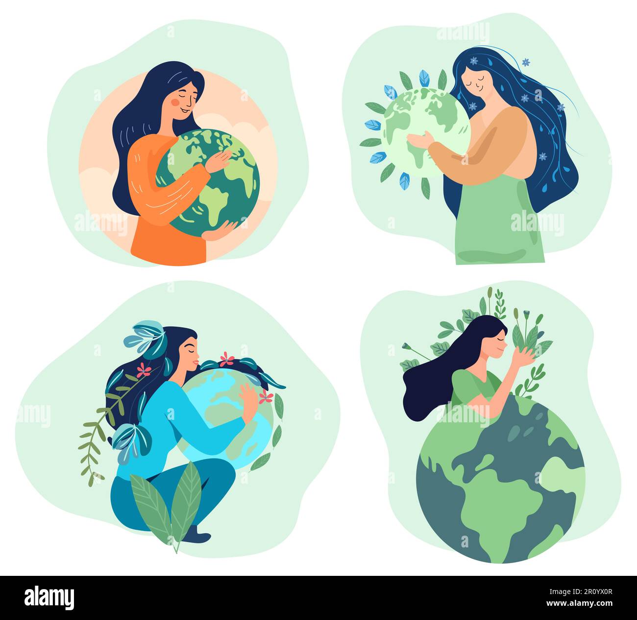 Woman Hands cradling the globe, embodying the essence of environmental ...