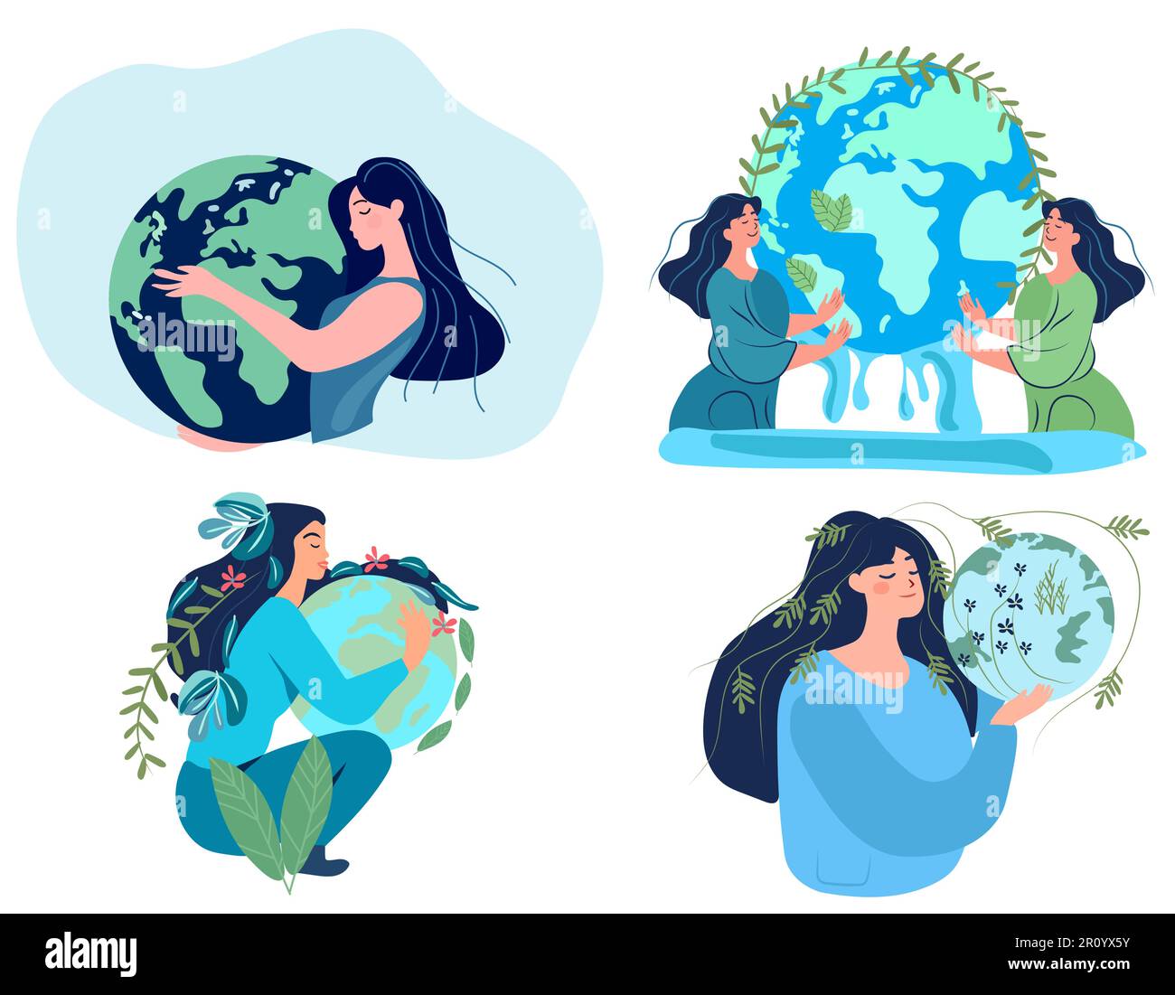 Our home planet symbolized as an eco friendly and sustainable globe in ...