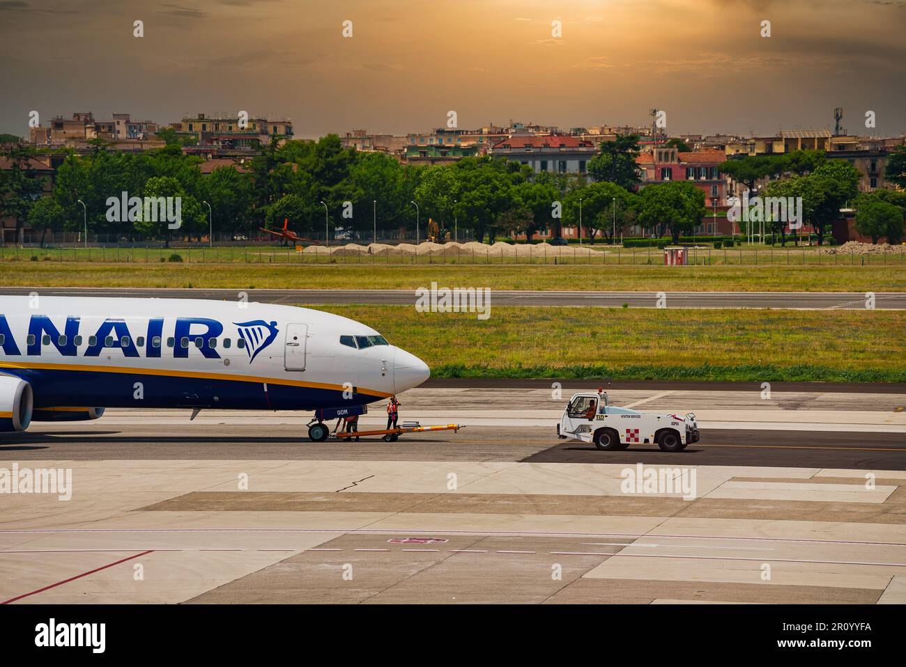 Italy, Naples - 24.10.2022: Ryanair plane at Capodichino airport Stock ...