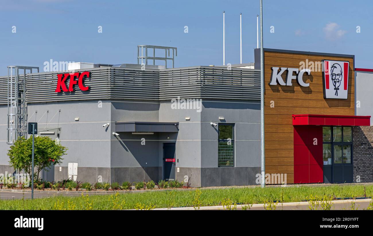 Belgrade, Serbia - May 06, 2023: Fast Food Restaurant Kfc Ava Park Near ...