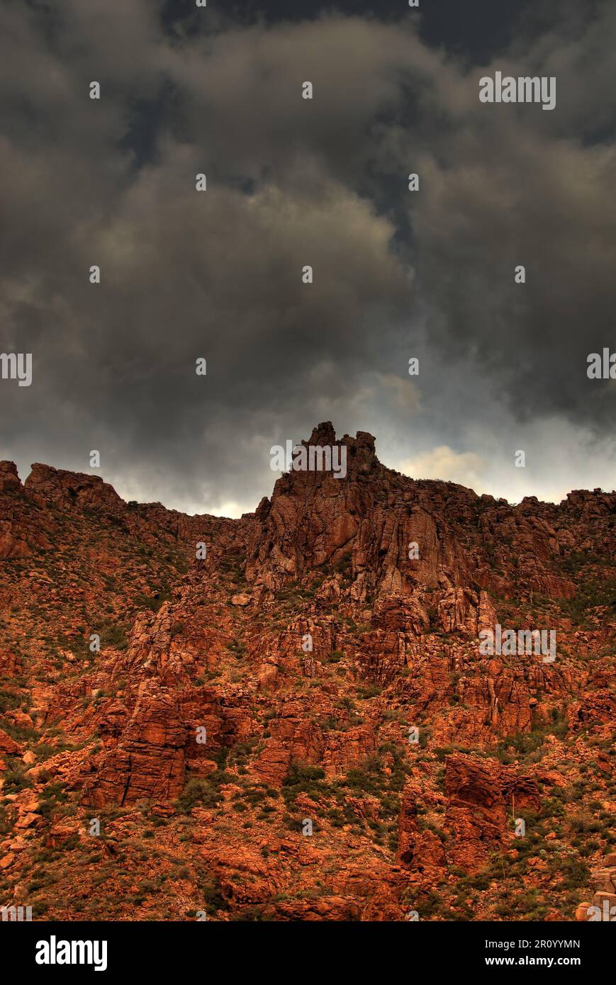 Dramatic desert mountains with a storm approaching Stock Photo - Alamy