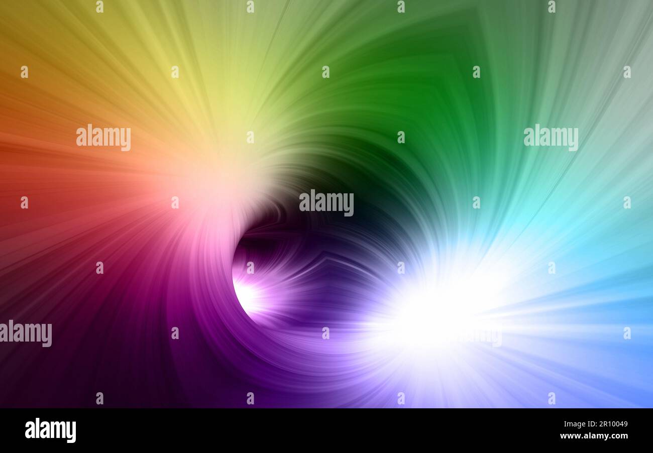 Effects 3d rendering rainbow digital form geometry panorama Stock Photo ...