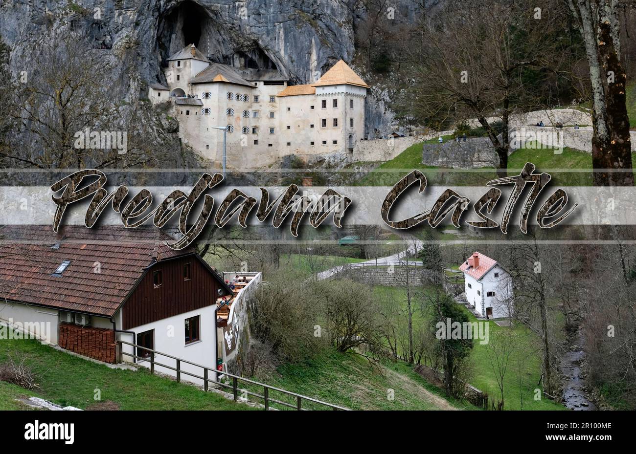 Predjama, Slovenia. The Predjamski Grad or Predjama Castle, a ...