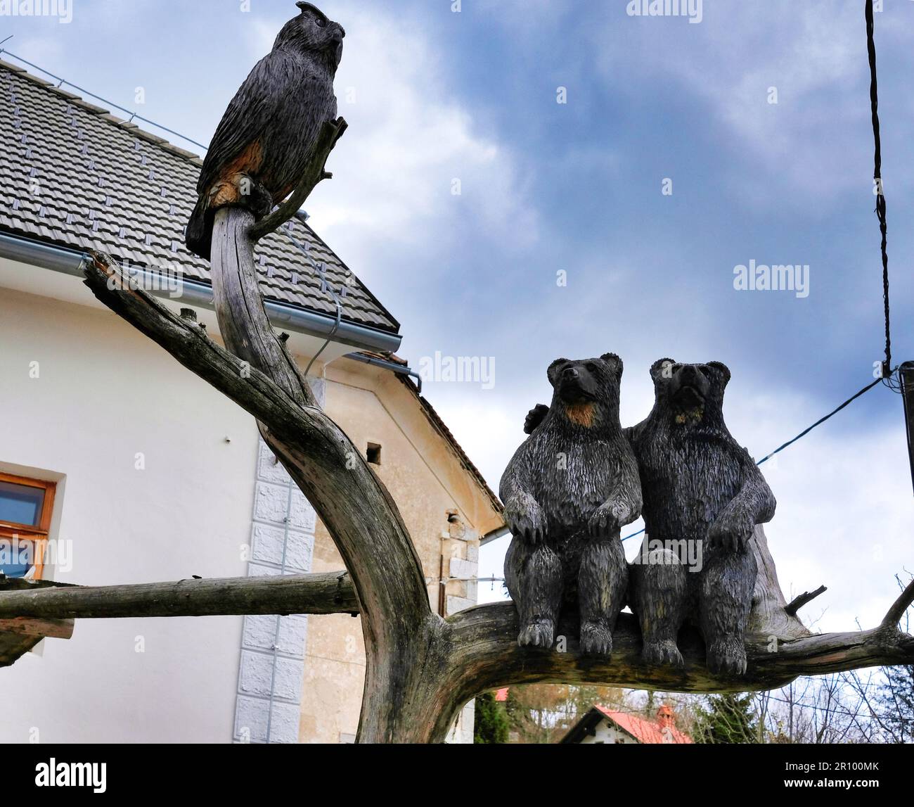 Predjama, Slovenia. The Predjamski Grad or Predjama Castle, a ...
