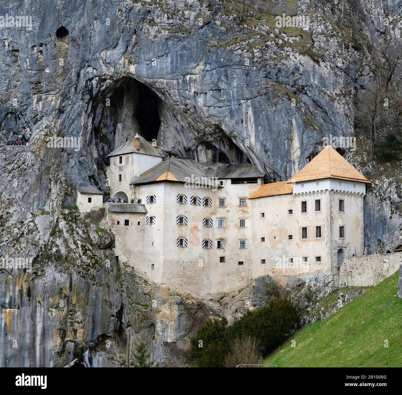 Predjama, Slovenia. The Predjamski Grad or Predjama Castle, a ...
