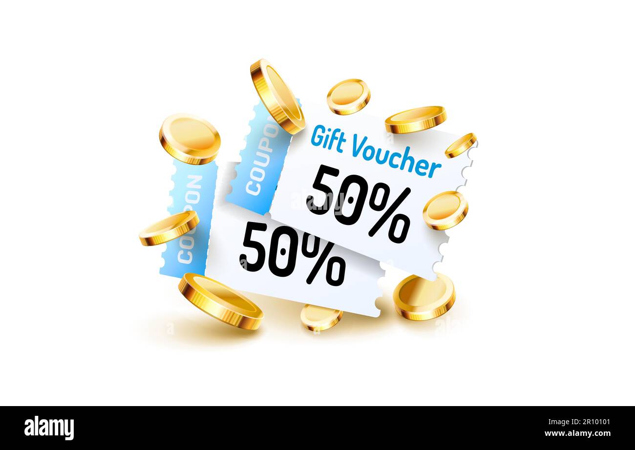 Coupon special voucher 50 percentage, Check banner special offer ...