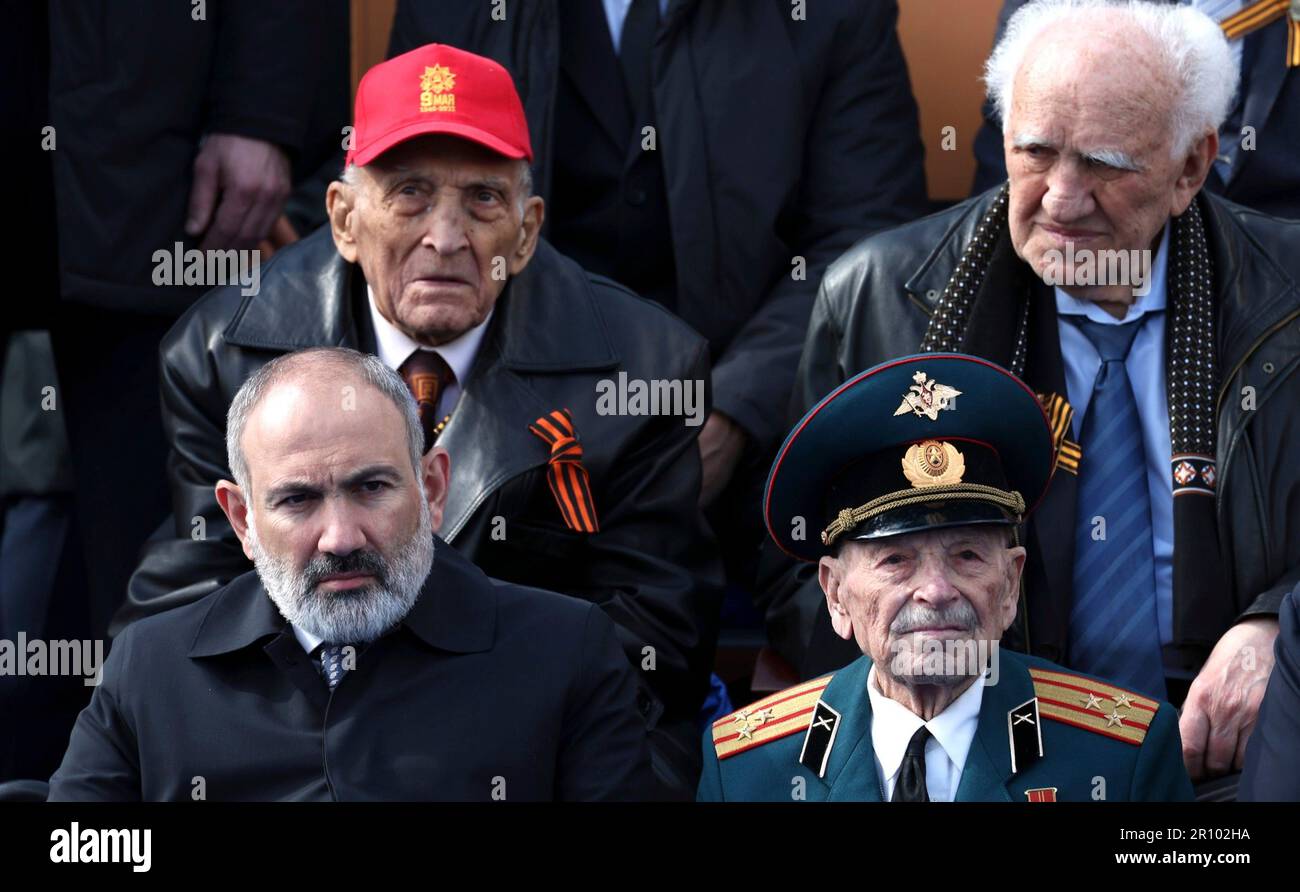 Moscow, Russia. 09th May, 2023. Armenian Prime Minister Nikol Pashinyan ...