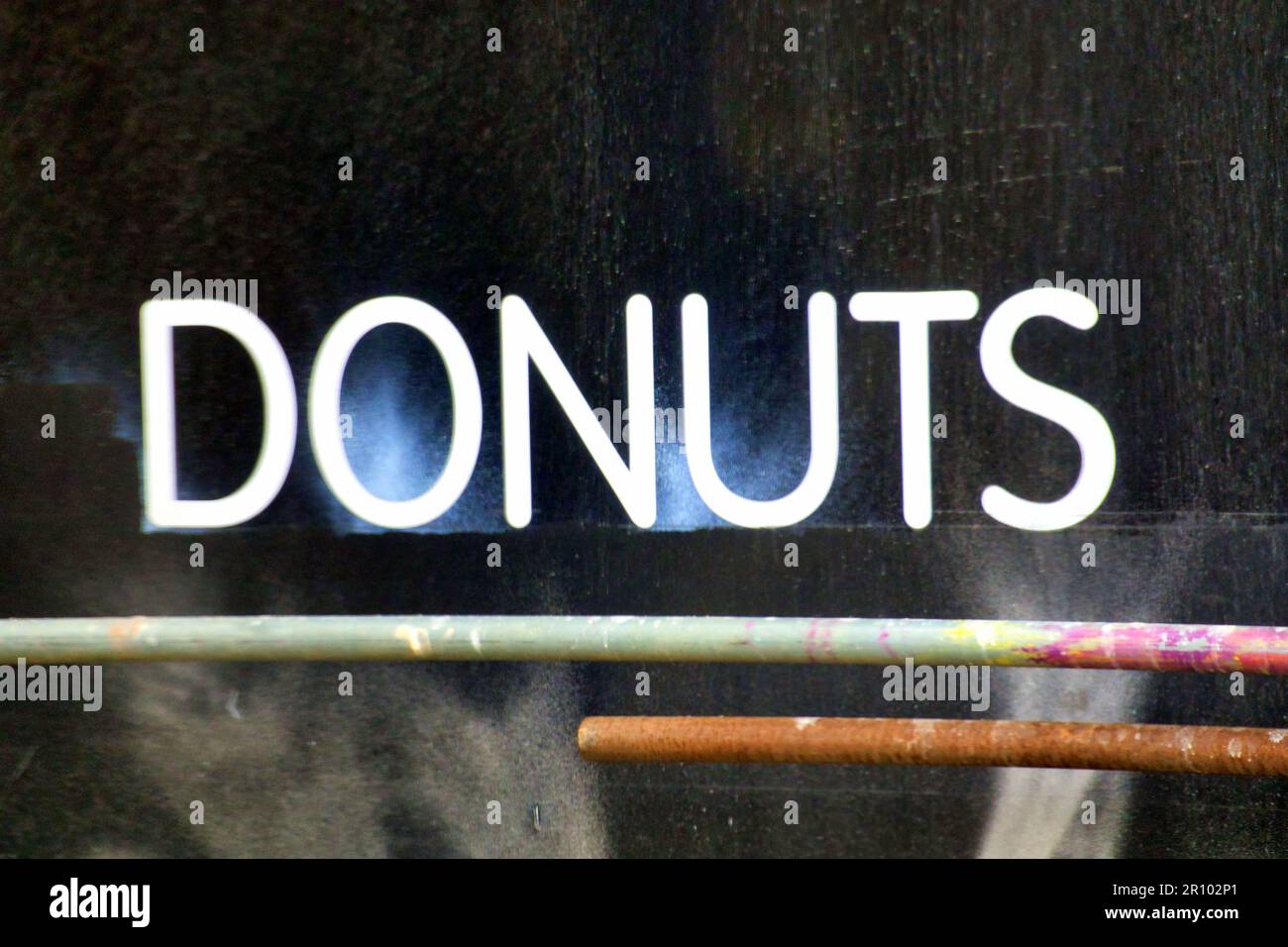 donuts sign cafe Stock Photo - Alamy