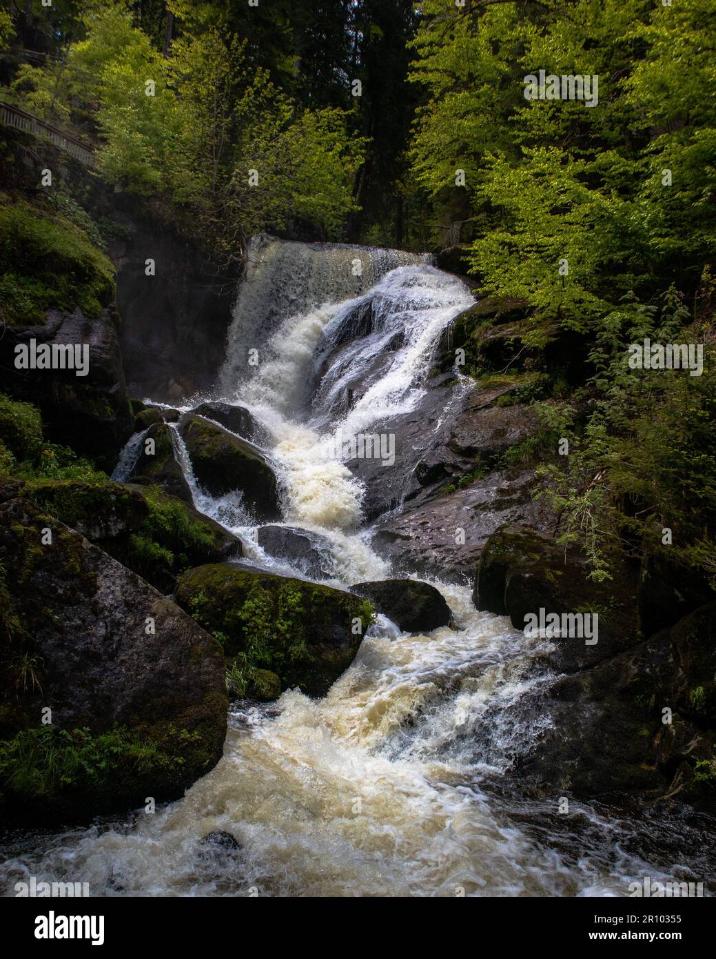 The beautiful waterfall on top of the city of Triberg Stock Photo - Alamy