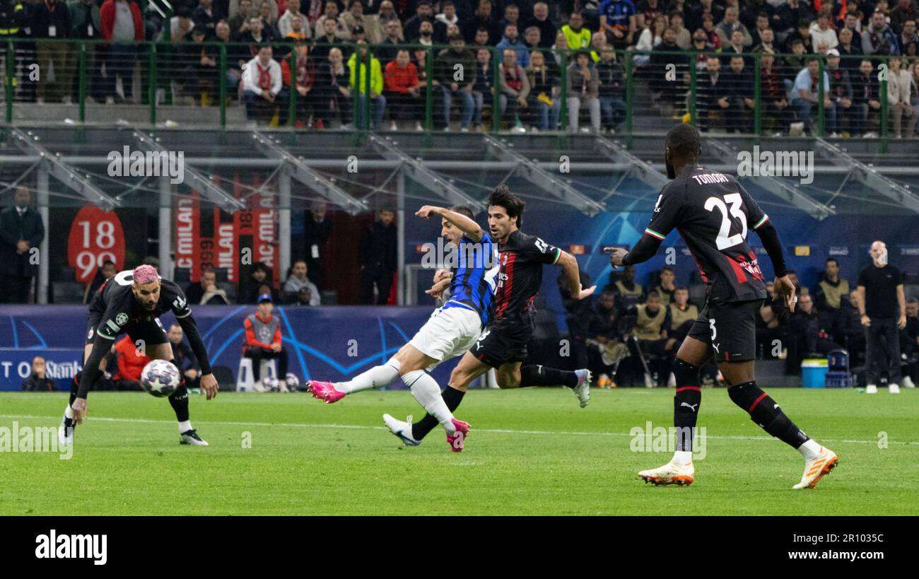 Milan, Italy. 10th May, 2023. Inter Henrij Mjitarian scoring during ...