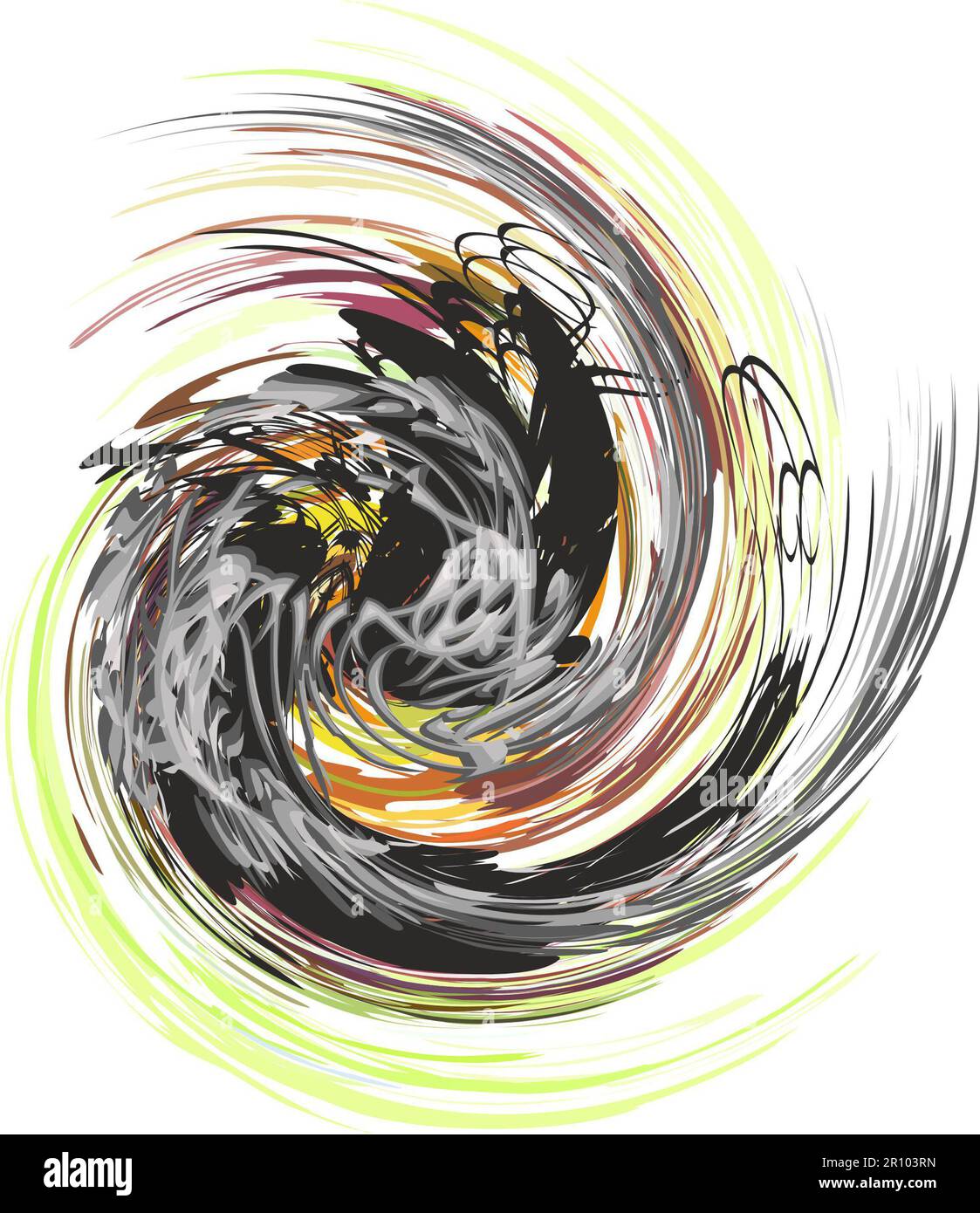 Abstract swirl element isolated on white. Colorful vortex symbol for logos, emblems, labels ...