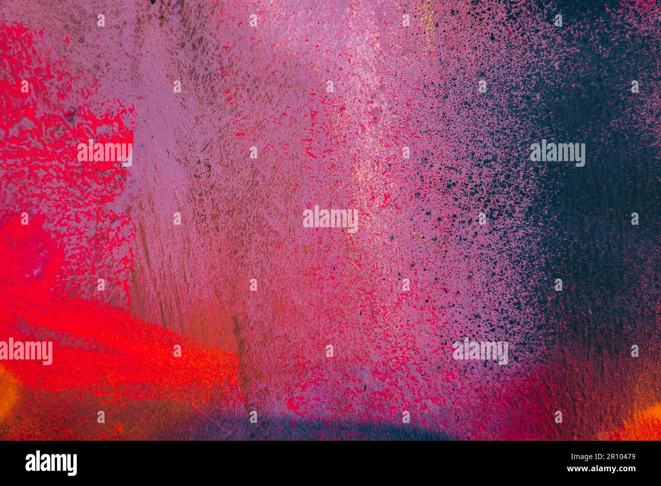 Messy paint strokes and smudges on an old painted wall background ...