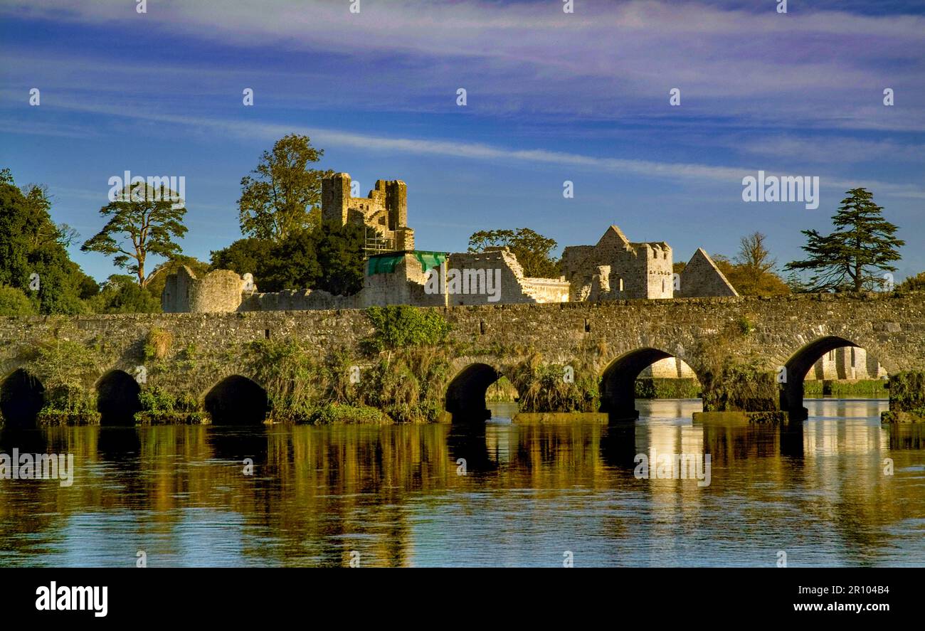Desmond Castle and River Maigue Bridge at Adare,County Limerick ...