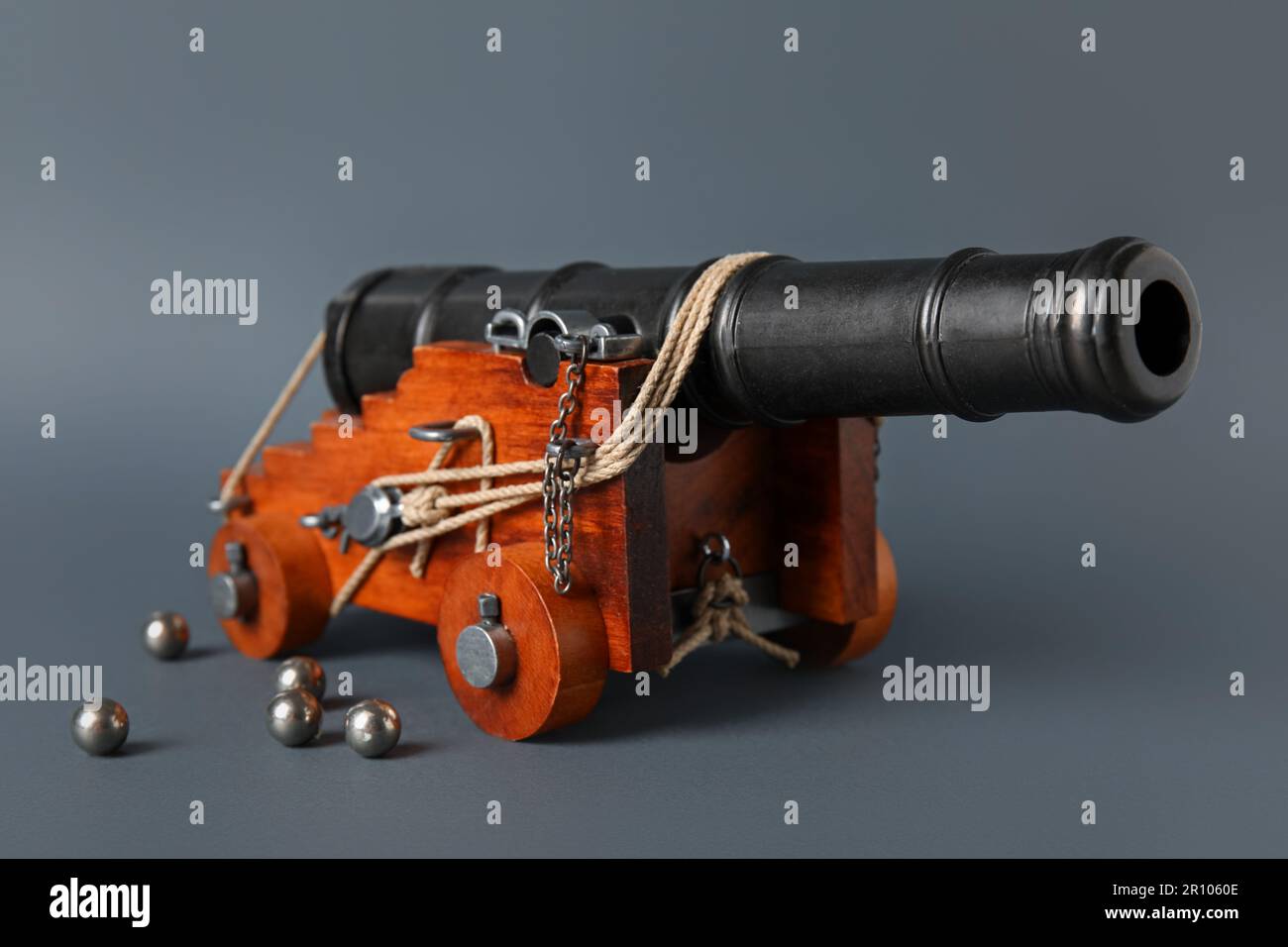 Toy model of cannon on dark background Stock Photo - Alamy