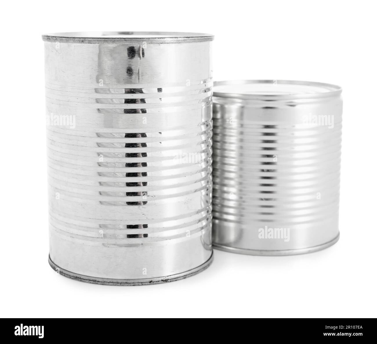 Canning tins on white background Stock Photo - Alamy