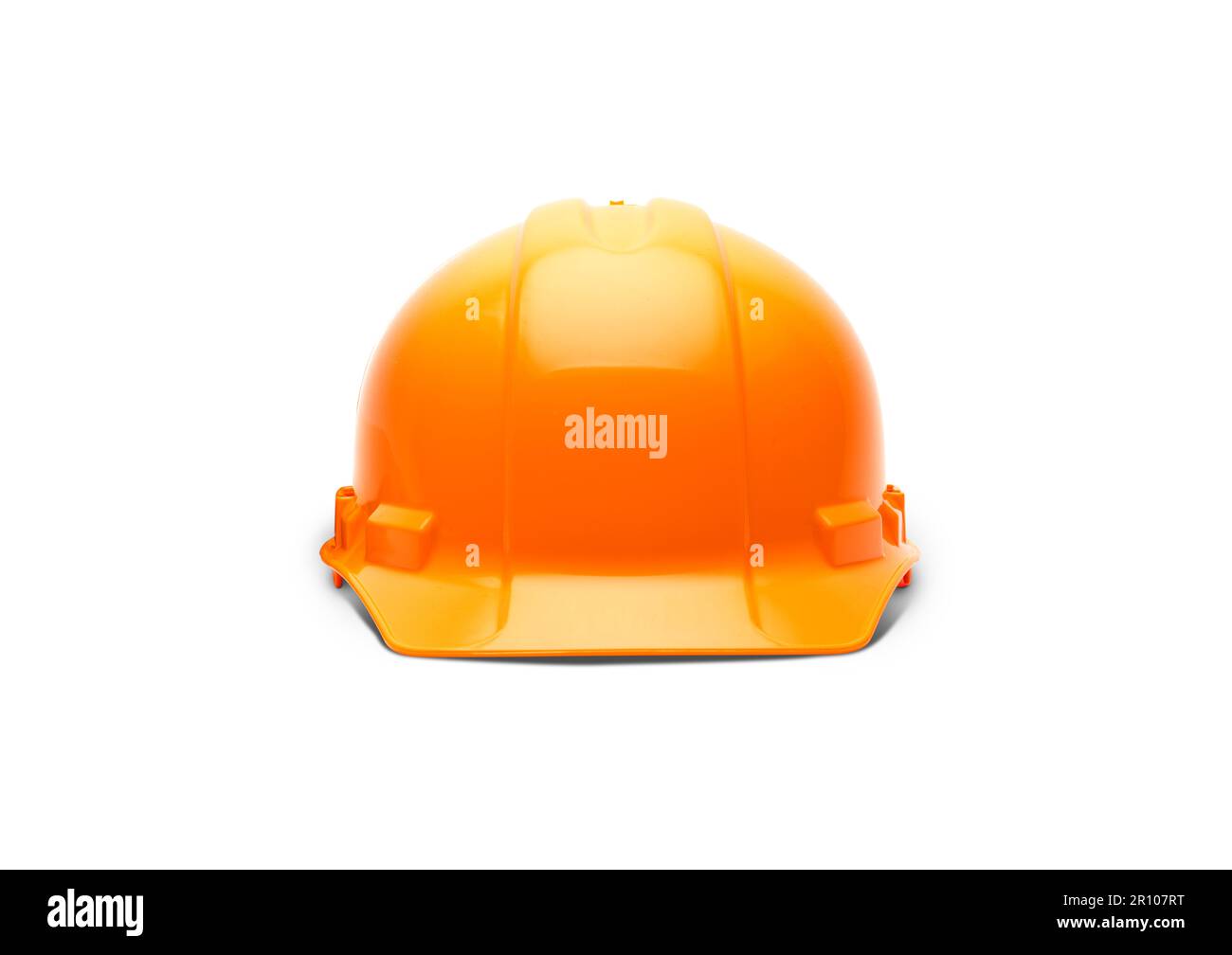 Orange Construction Safety Hard Hat Facing Forward Isolated on White ...