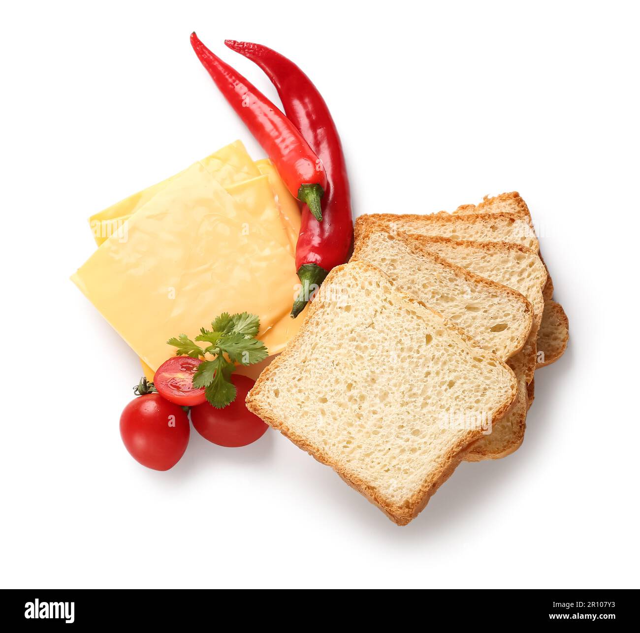 Pieces of cheddar cheese top view Cut Out Stock Images & Pictures - Alamy