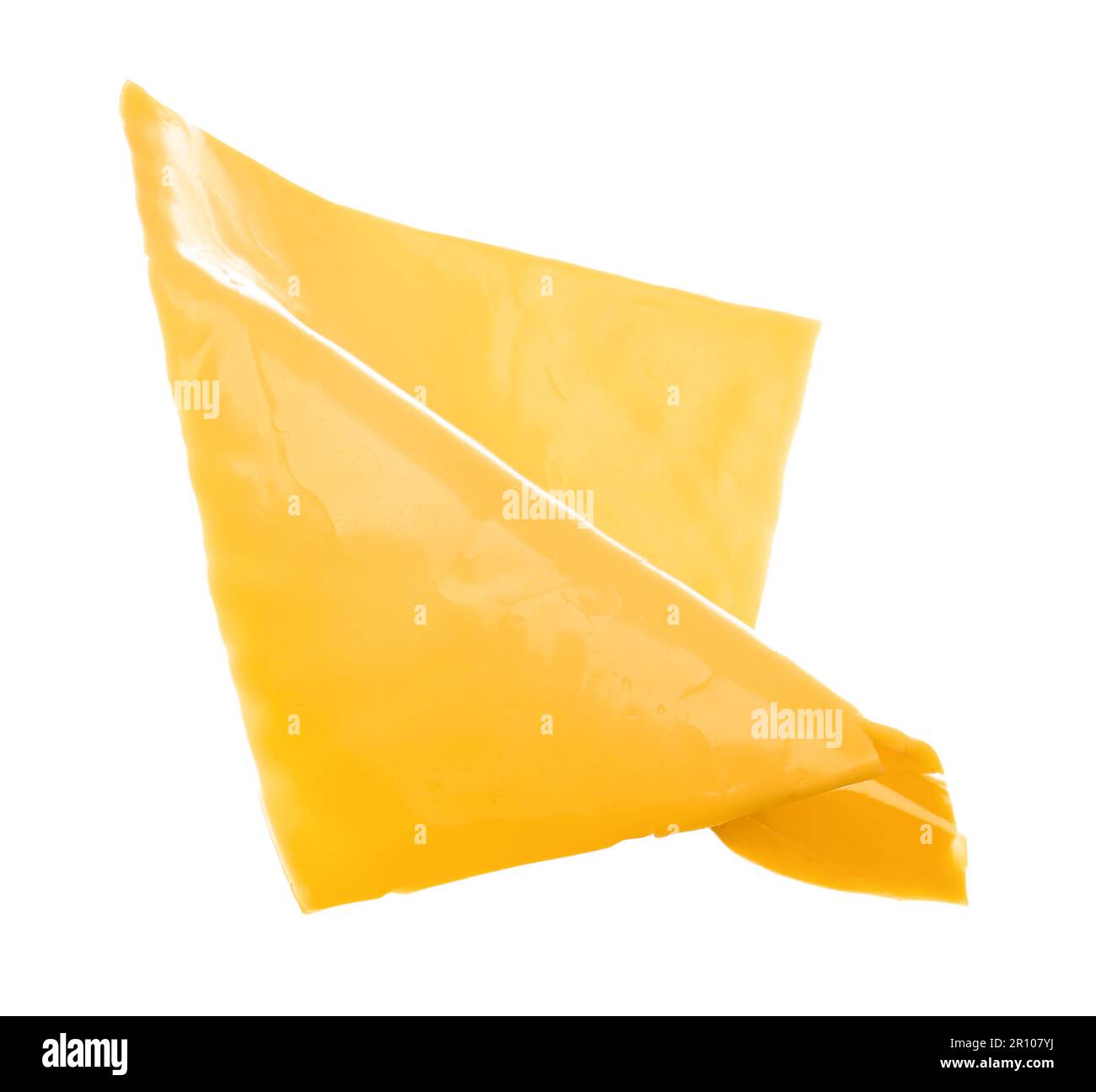 Slice of tasty processed cheese isolated on white background Stock ...