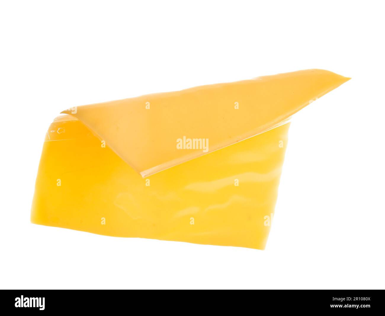 Slice of tasty processed cheese isolated on white background Stock ...