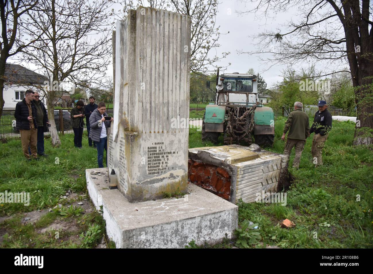 Ukraine. 4th May, 2023. Part of the Soviet monument dedicated to the ...