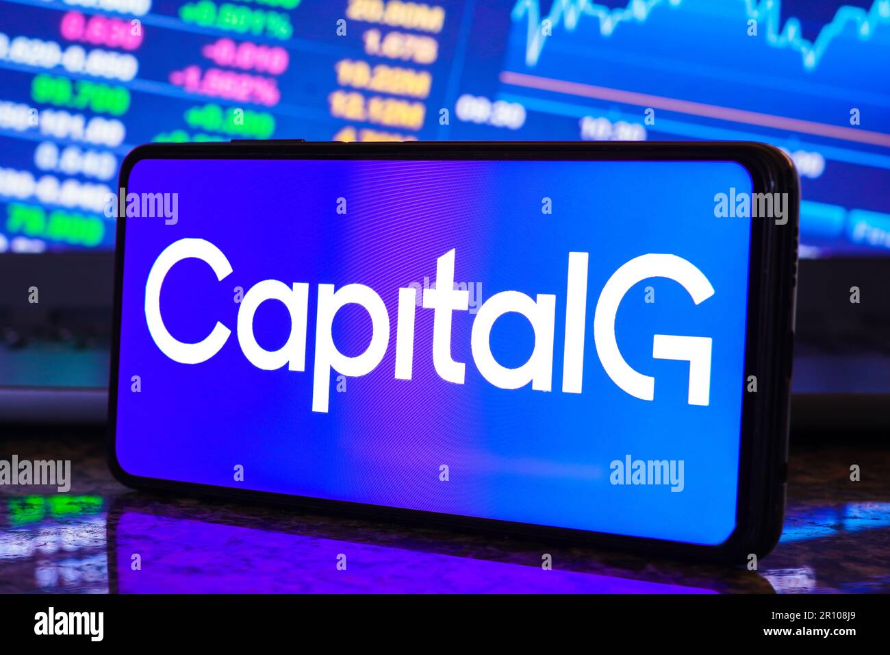 In this photo illustration, the CapitalG logo is displayed on a ...