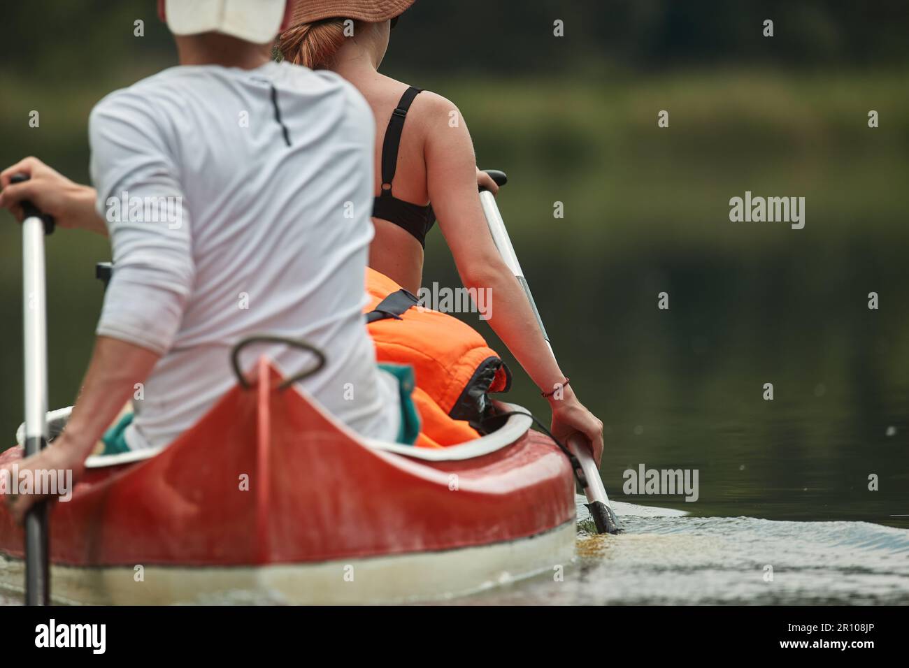 Canoeing in a river natural environment Stock Photo - Alamy