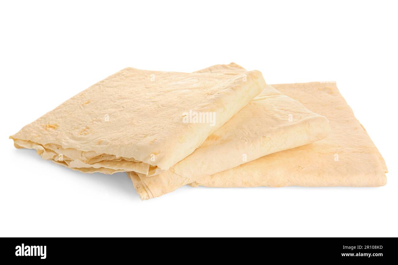 Fresh thin lavash background Cut Out Stock Images & Pictures - Alamy