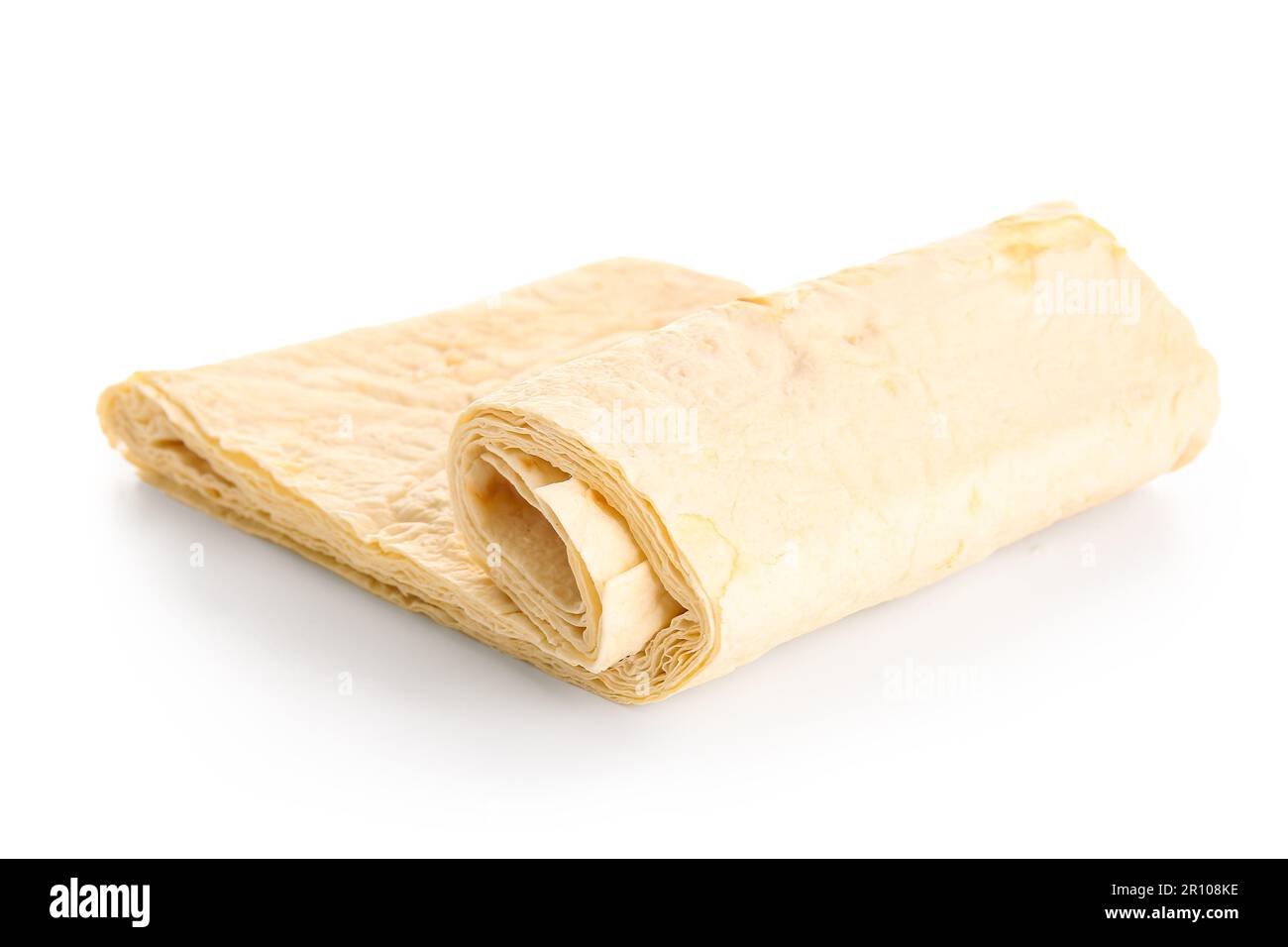 Fresh thin lavash on white background Stock Photo - Alamy