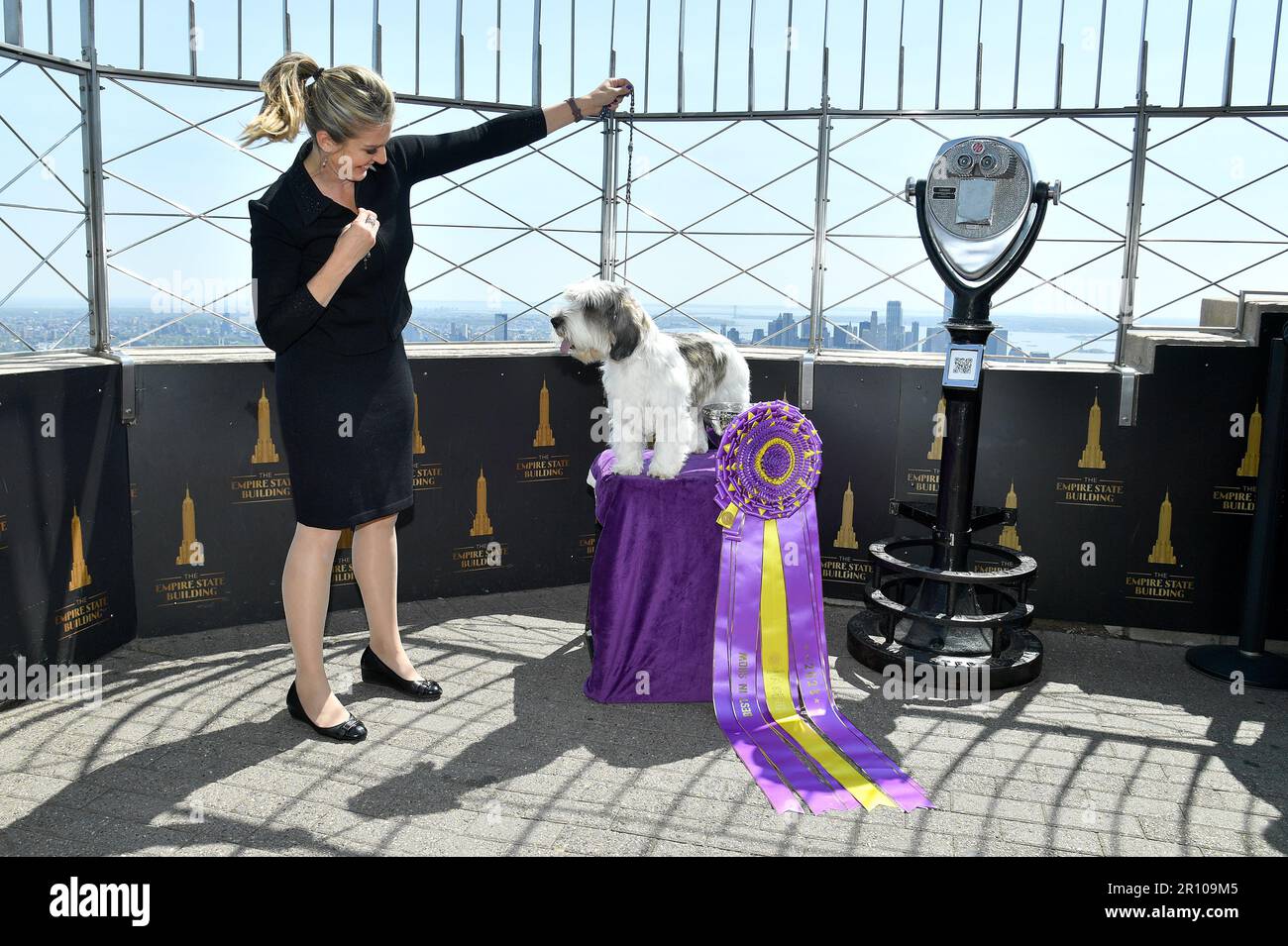 New York, USA. 10th May, 2023. With his handler Janice Hayes, ‘Buddy ...