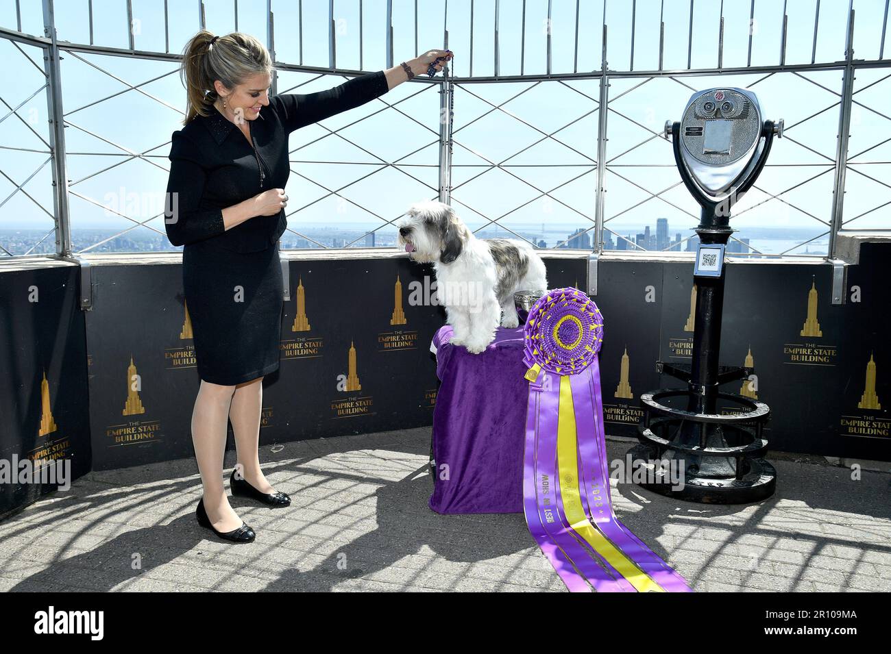 New York, USA. 10th May, 2023. With his handler Janice Hayes, ‘Buddy ...