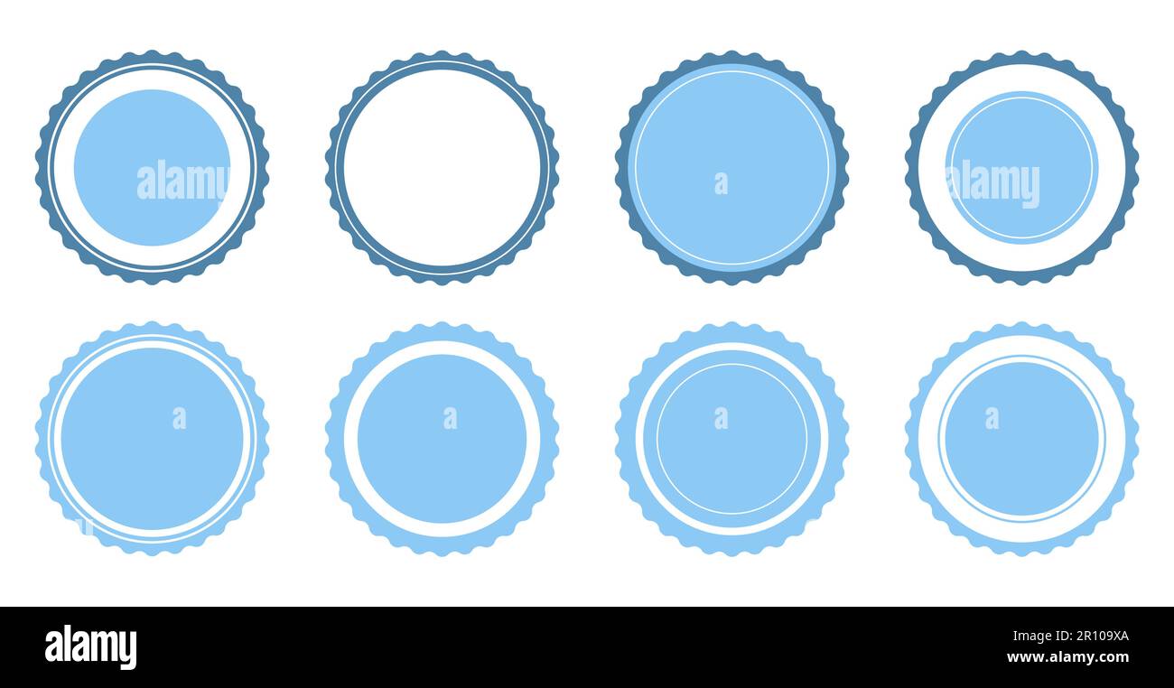 Round stamp signs set. Shape, badge star. Circle signs collection ...