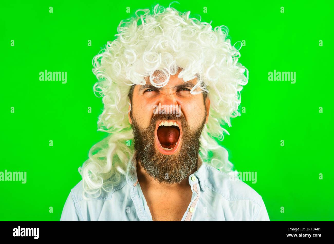 Bearded man emotions white hi-res stock photography and images - Alamy