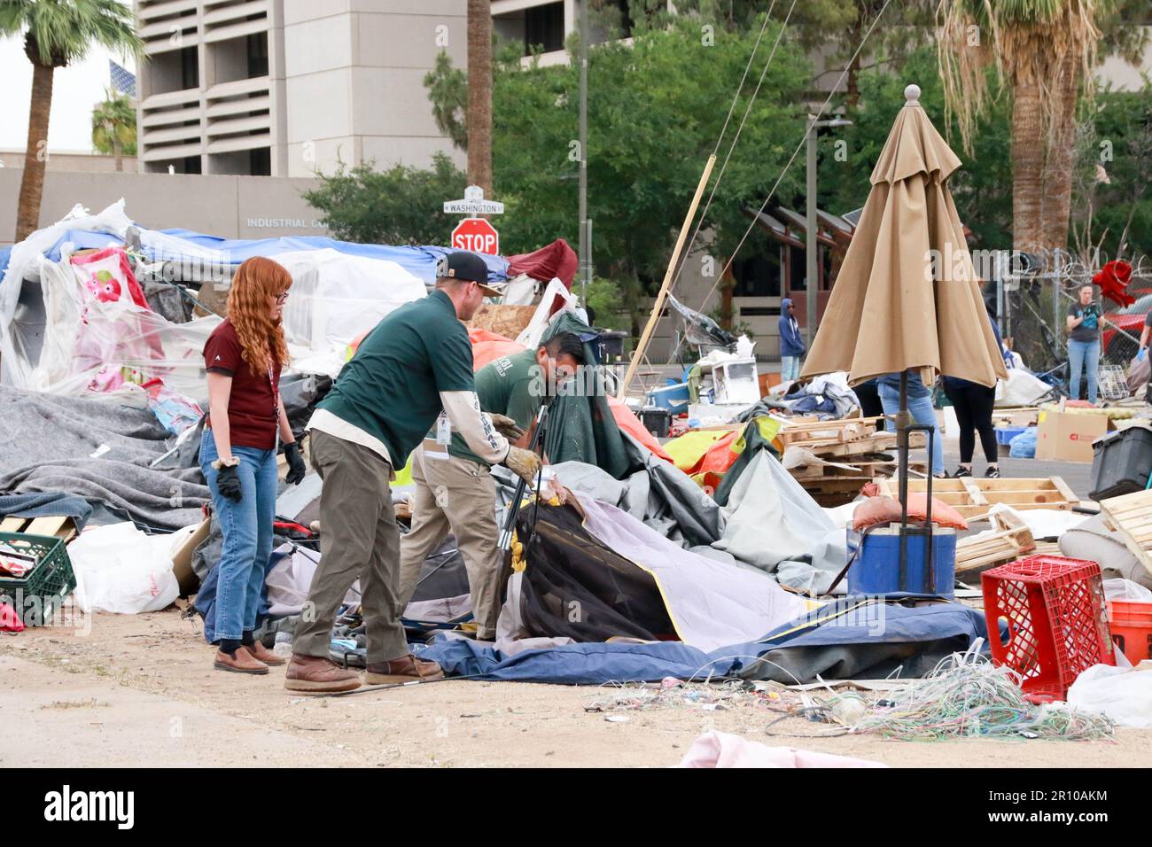The city of Phoenix begins cleanup in ‘The Zone', a downtown Phoenix homeless encampment in ...