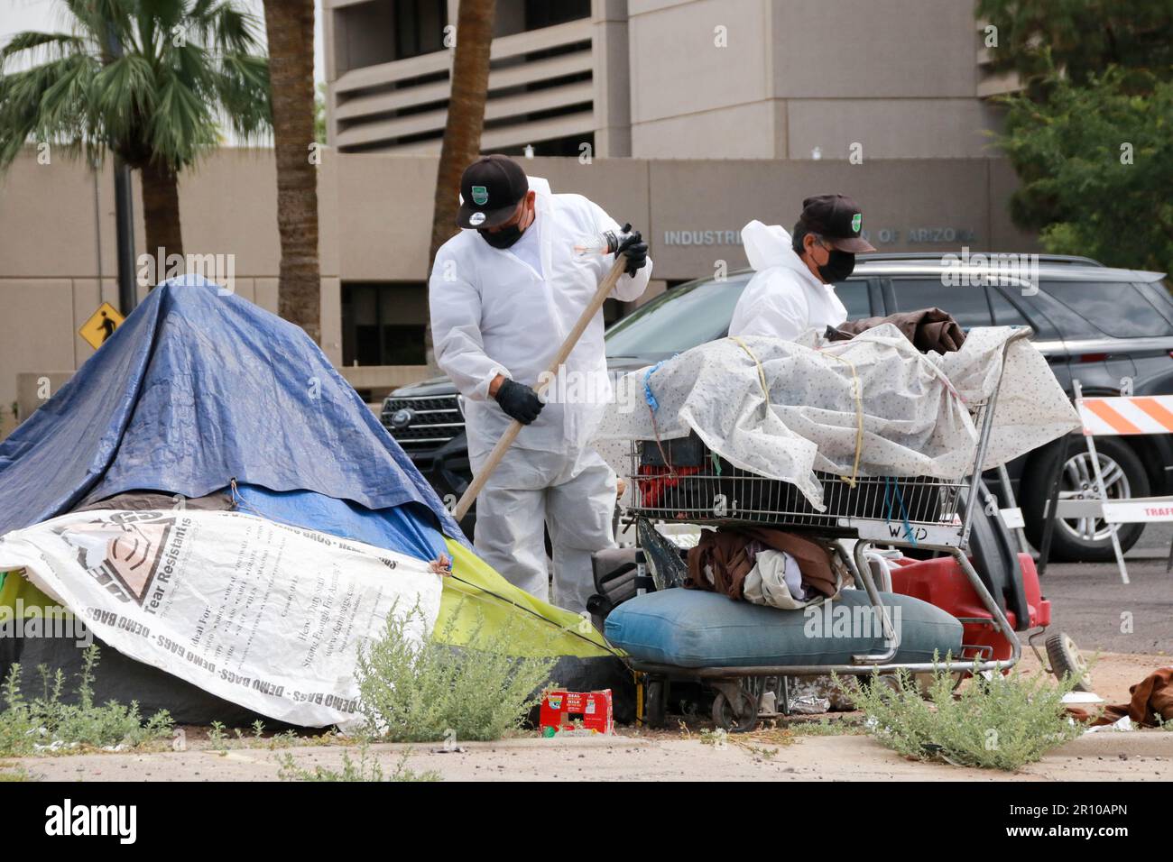 The city of Phoenix begins cleanup in ‘The Zone', a downtown Phoenix homeless encampment in ...